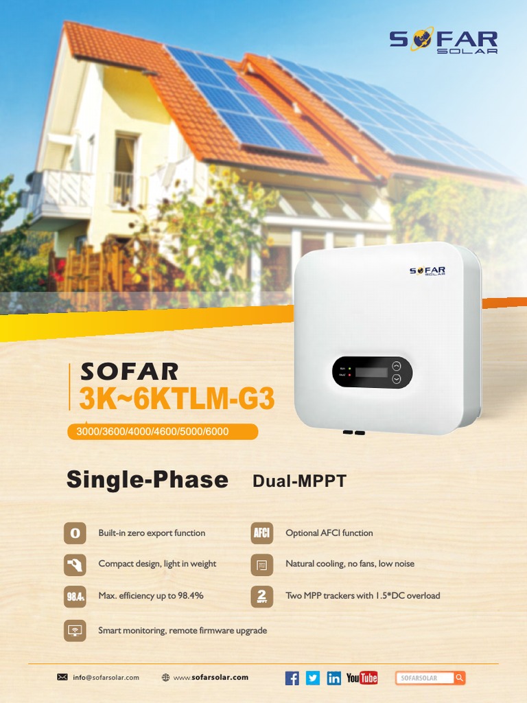 Sofar 3-6KTLM-G3 - Datasheet | PDF | Electromagnetism | Equipment