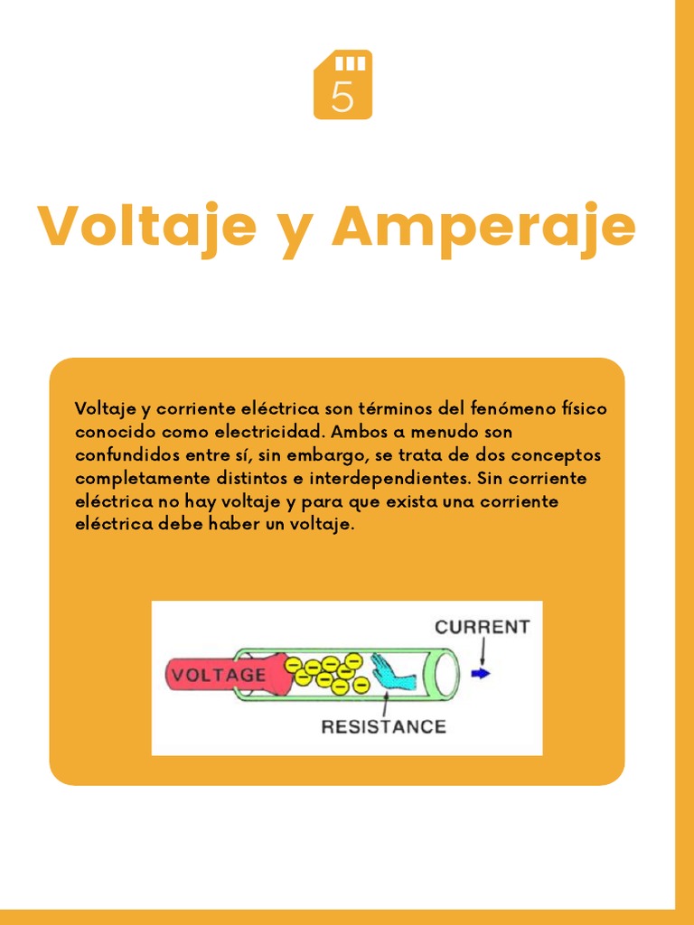 Voltaje y Amperaje - Ficha | PDF | Corriente eléctrica | voltaje
