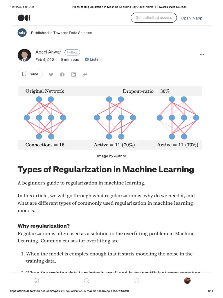 Types Of Regularization In Machine Learning By Aqeel Anwar Towards Data Science Pdf