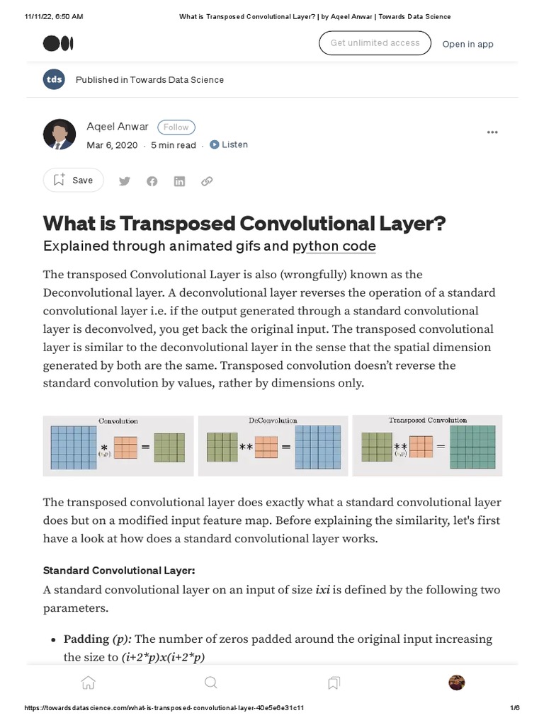 What Is Transposed Convolutional Layer - by Aqeel Anwar - Towards Data ...