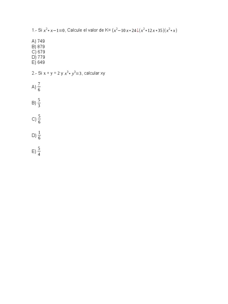 2 Problemas Algebra Dificiles | PDF | Métodos y materiales de enseñanza | Ciencia y matemáticas