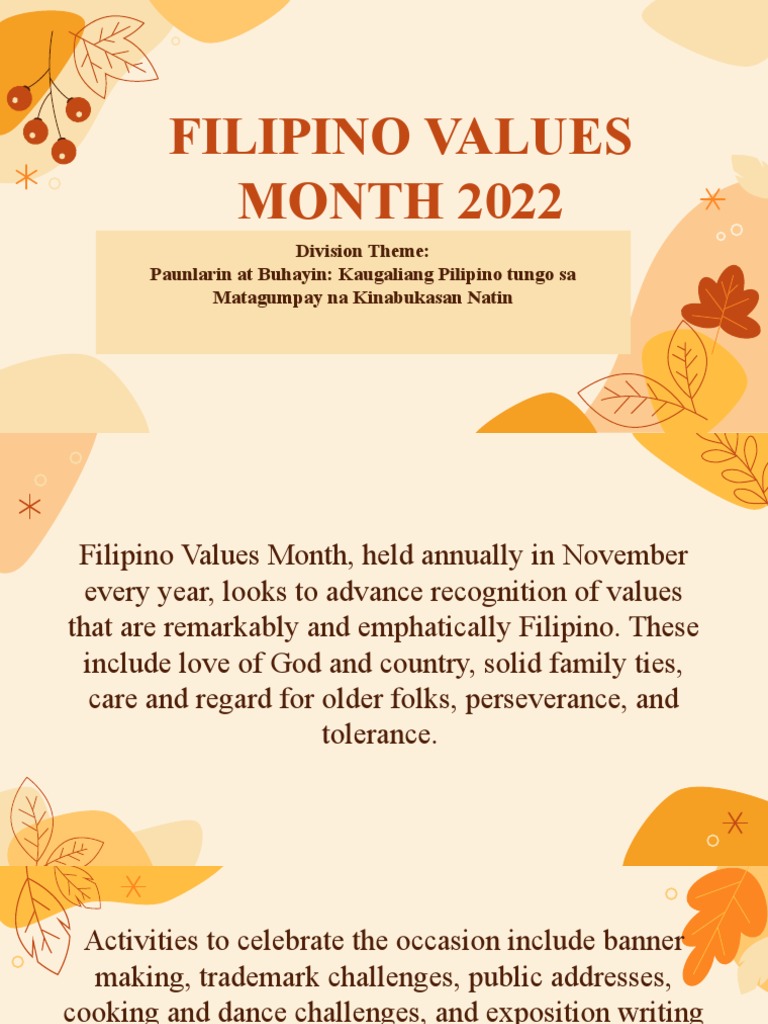 Filipino Values Month | PDF | Philippines