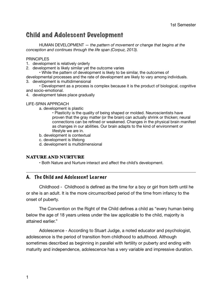 Summary - Child and Adolescent Development | PDF | Intellectual Giftedness | Autism