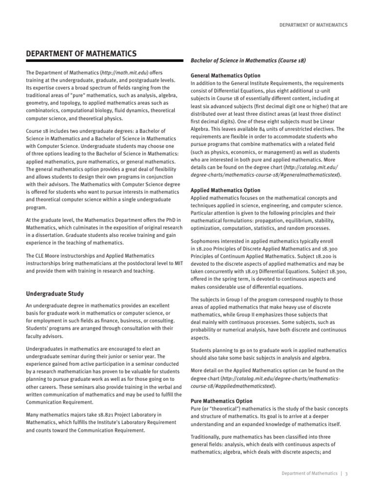 Mathematics Mit Catalog | PDF | Matrix (Mathematics) | Integral