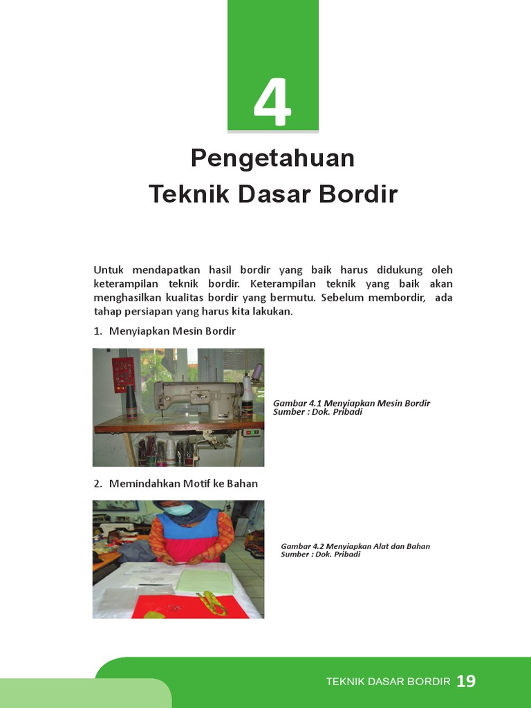 Teknik Dasar Bordir | PDF | Griya & Taman