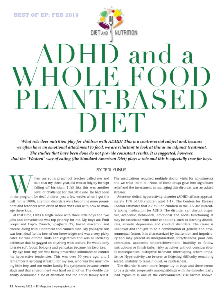 PDF4 ADHD and a WHOLE FOOD PLANT-BASED DIET. | PDF | Attention Deficit ...