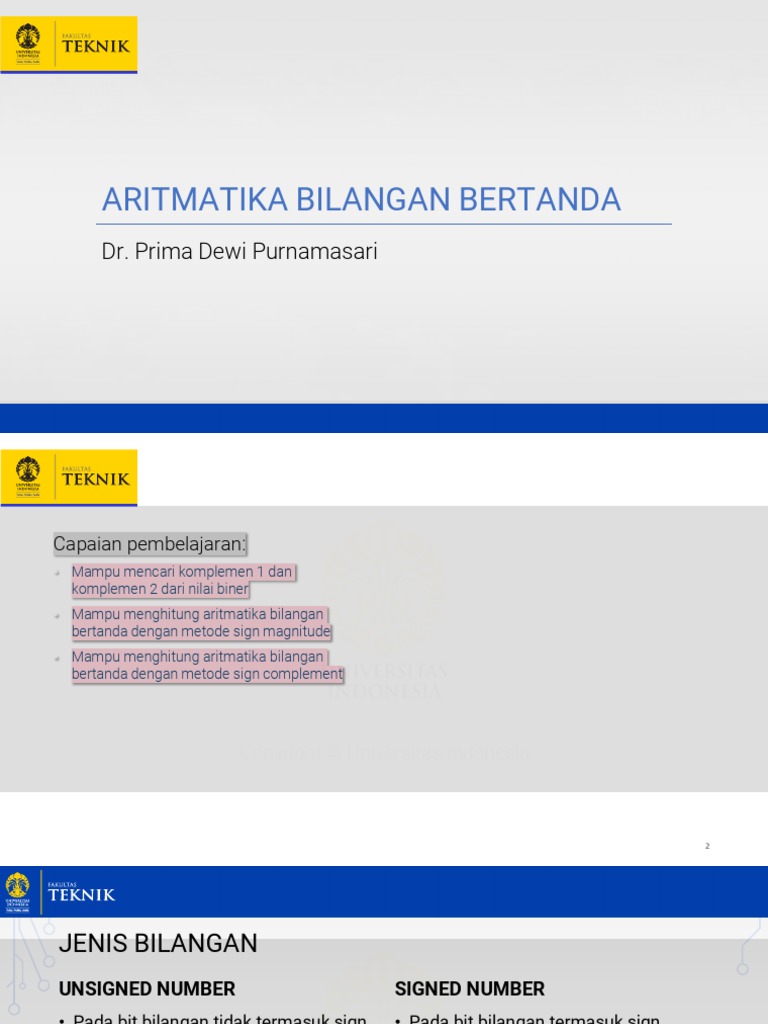 Aritmatika Bilangan Bertanda dan Komplemen | PDF