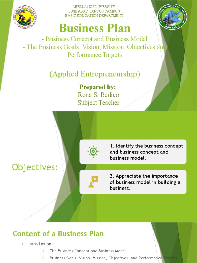 ENTREPRENEURSHIP LESSON 6 Business Concept and Business Model 1 | PDF ...