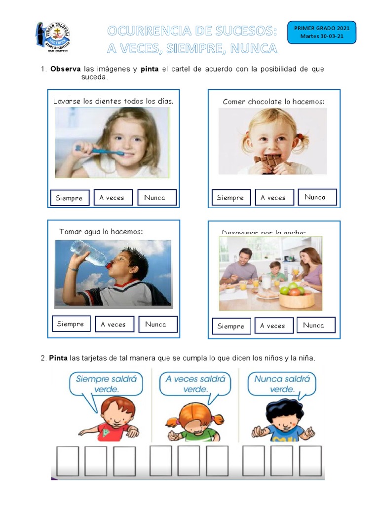 Ficha Siempre, A Veces, Nunca | PDF