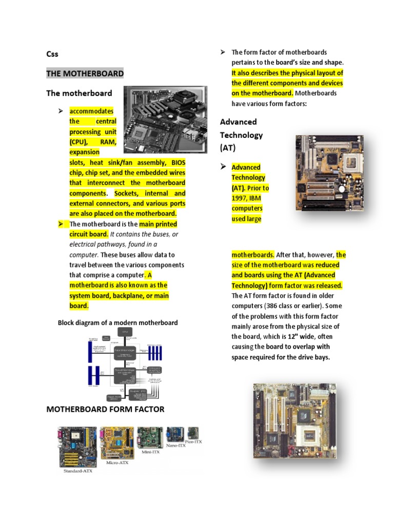 Css MOTHERBOARD - TRANSES | PDF | Microcomputers | Personal Computers