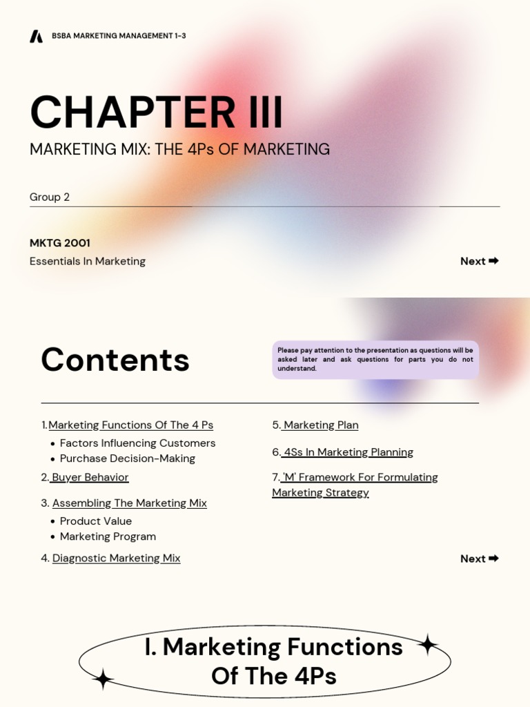 CHAPTER III MARKETING MIX THE 4Ps OF MARKETING BSBA Marketing Management | PDF | Marketing ...