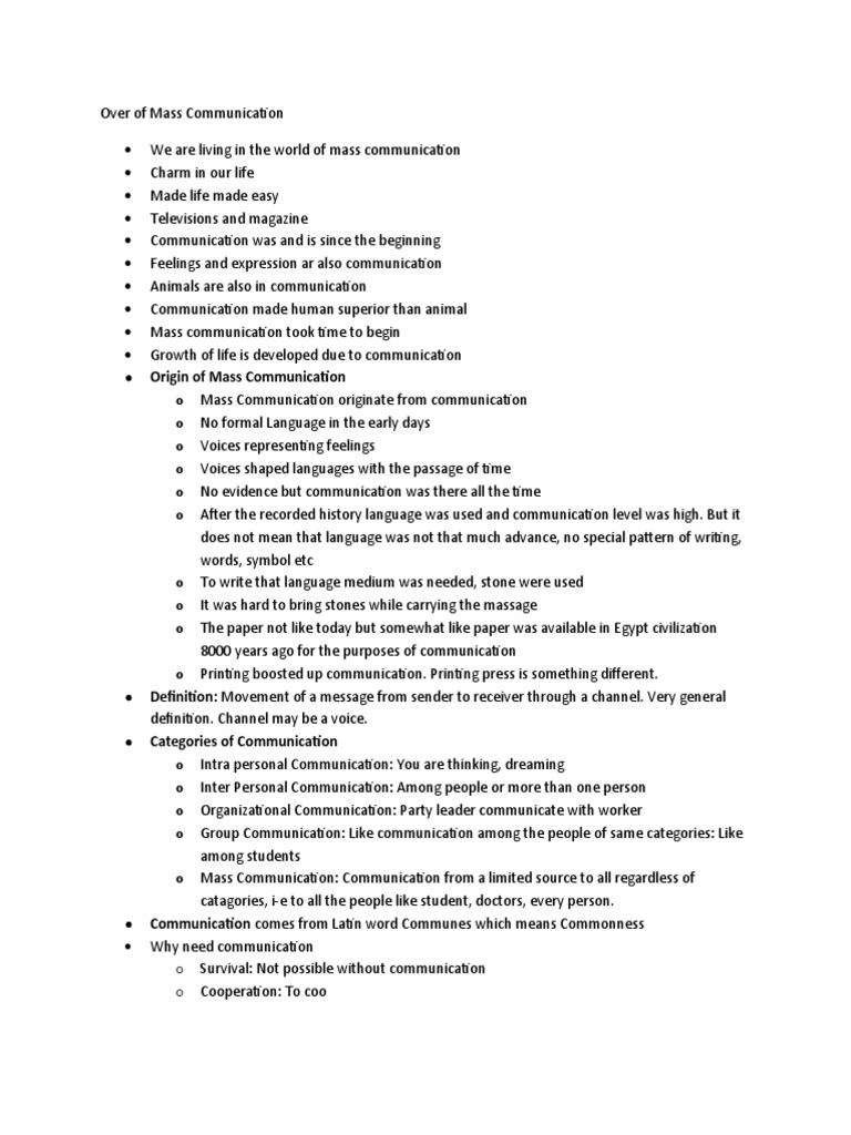 Lesson#1 Overview of Mass Communication | PDF | Communication ... Lesson#1 Overview of Mass Communication | PDF | Communication ...