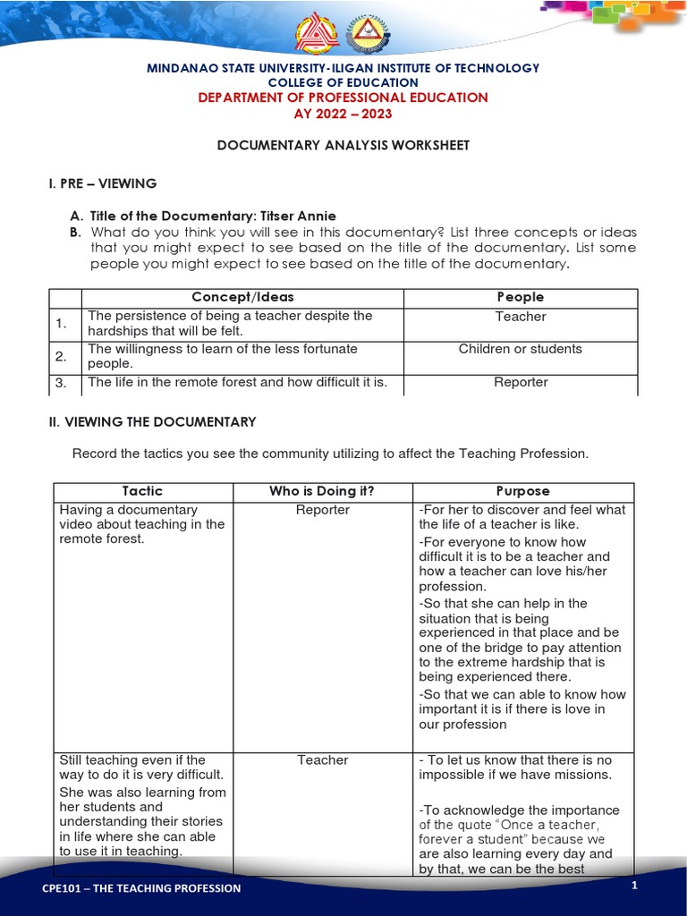 Documentary Analysis | Download Free PDF | Teachers | Communication
