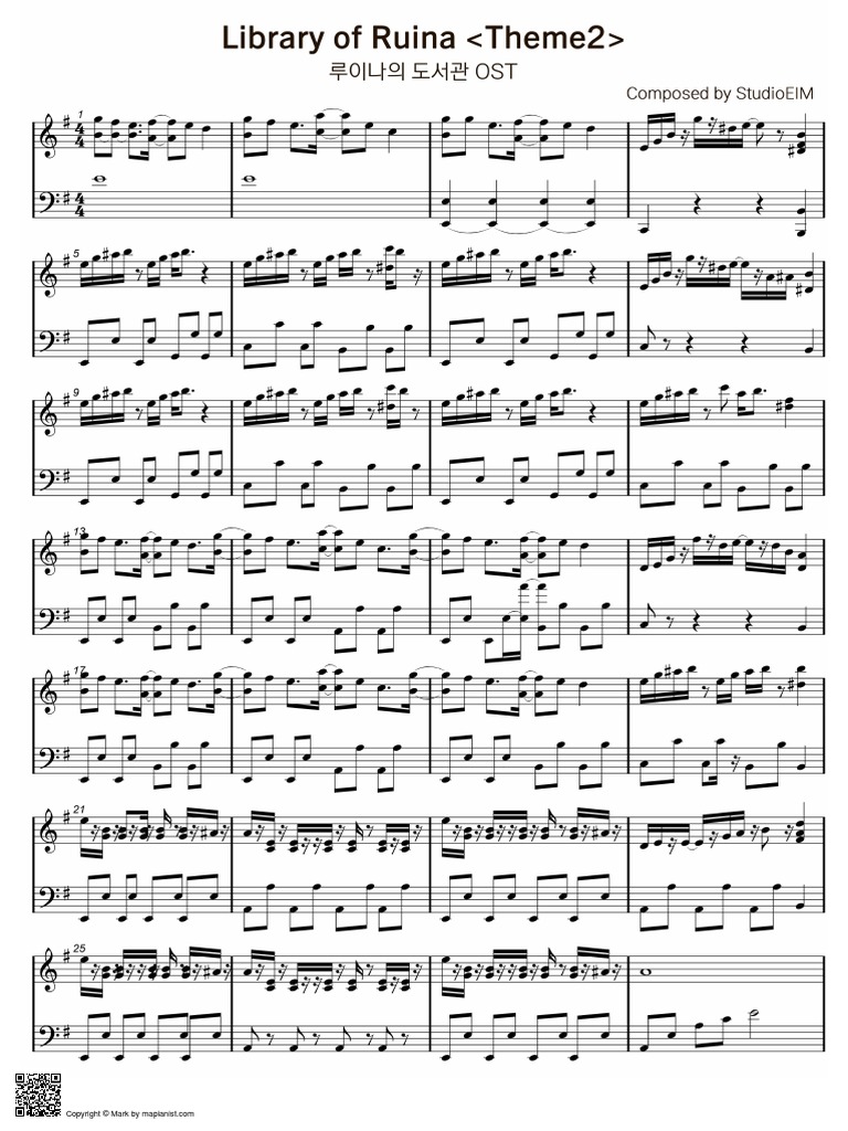 (EIM PIANO) Library of Ruina Theme2 | PDF