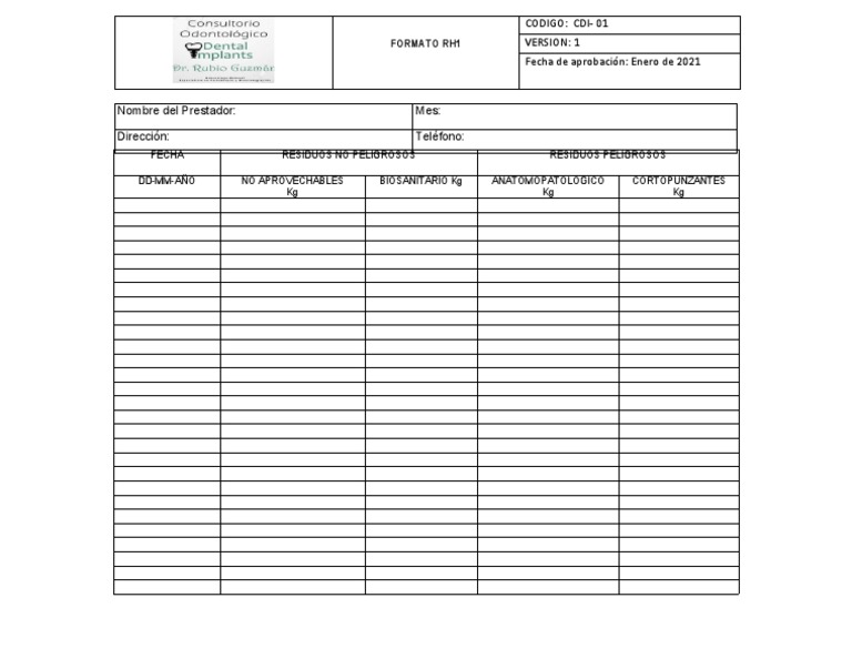 Formato RH1. Ivan 2021 | PDF