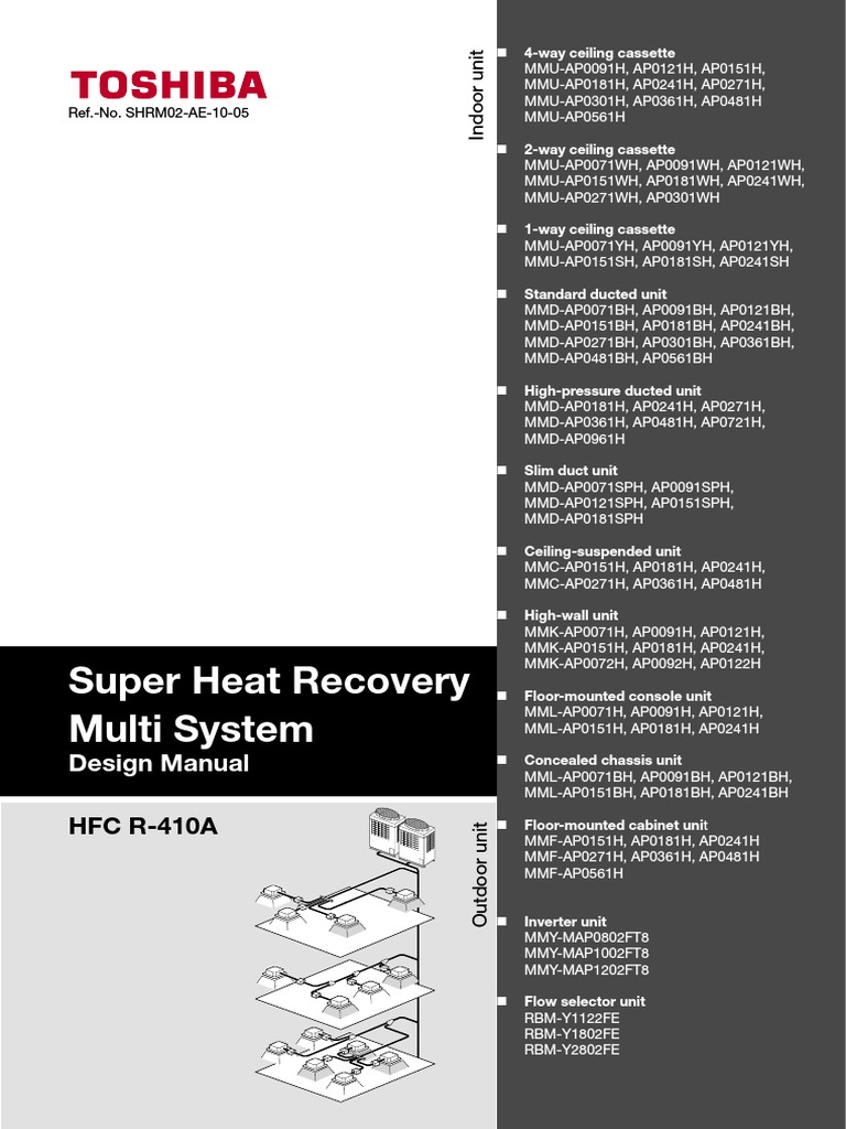 VRF Design Manual - SHRM Heat Recovery | PDF | Remote Control | Elevator