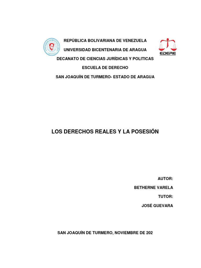 Posesión: Legítima e Ilegítima en Derecho | PDF | Posesión (Ley ...