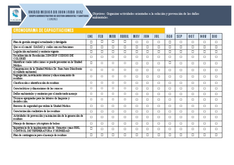 Cronograma Capacitacion Gagas | PDF | Negocios