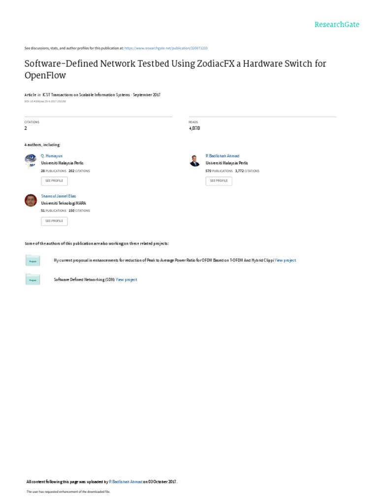 Software-Defined Network Testbed Using ZodiacFX A | PDF | Computer ... Software-Defined Network Testbed Using ZodiacFX A | PDF | Computer ...