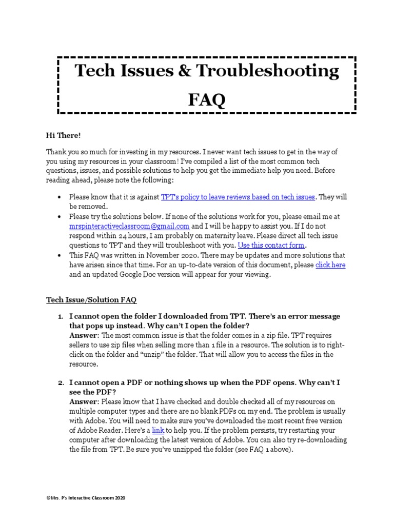 Tech Issues & Troubleshooting FAQ | PDF | Software | Computing