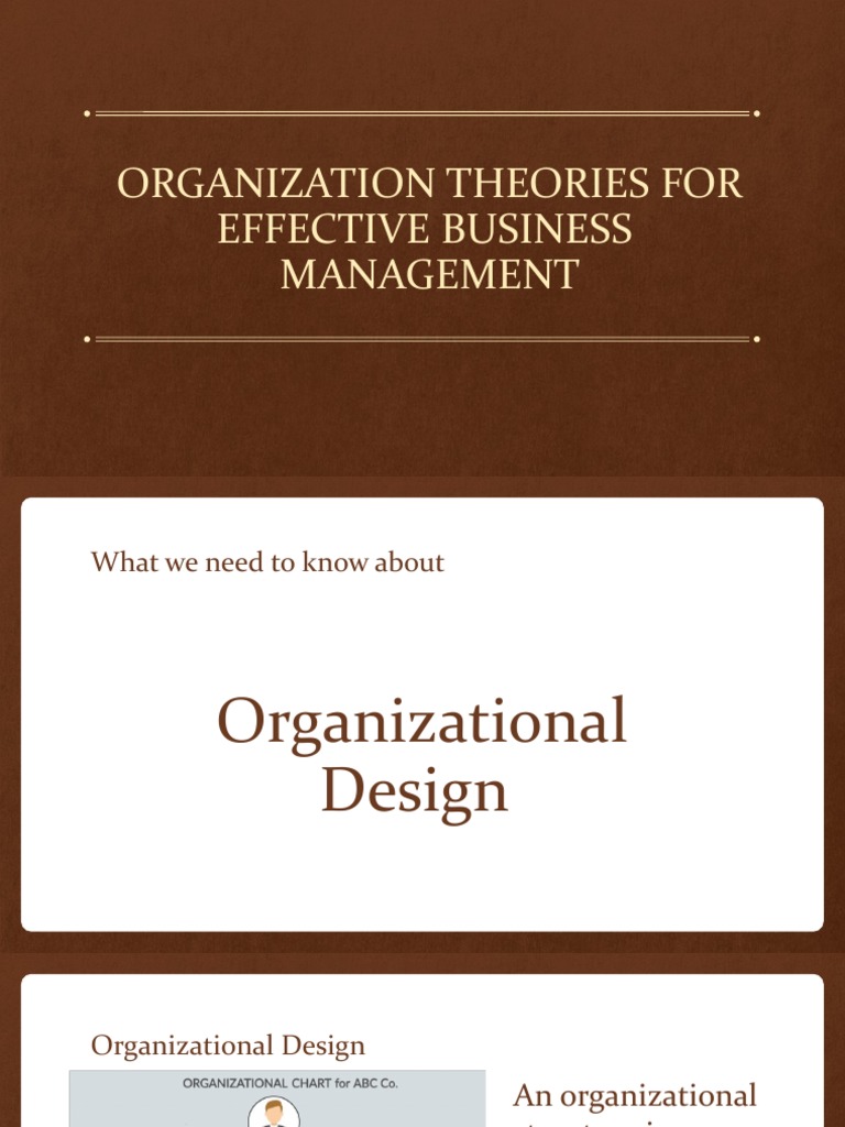 Organization Theories For Effective Business Management | PDF ...