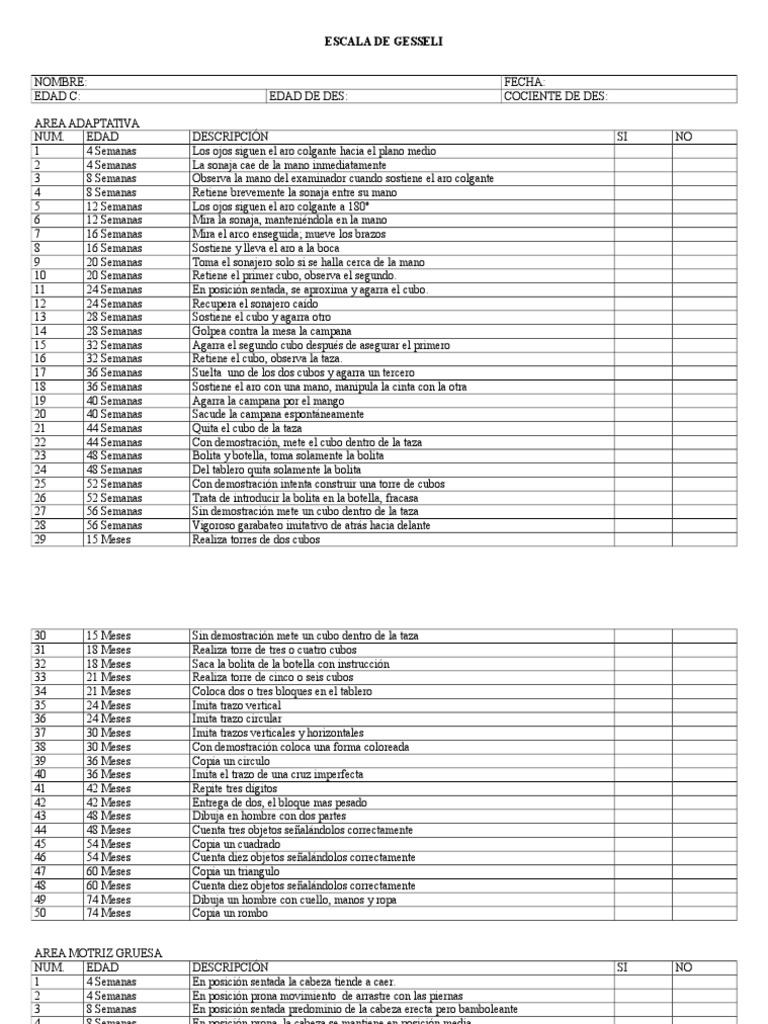 Test de Gesell | PDF