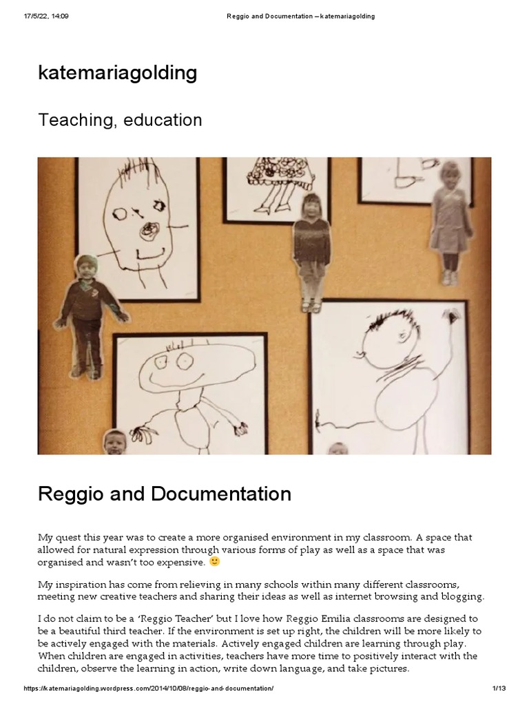 Reggio and Documentation - Katemariagolding | PDF | Learning | Cognition