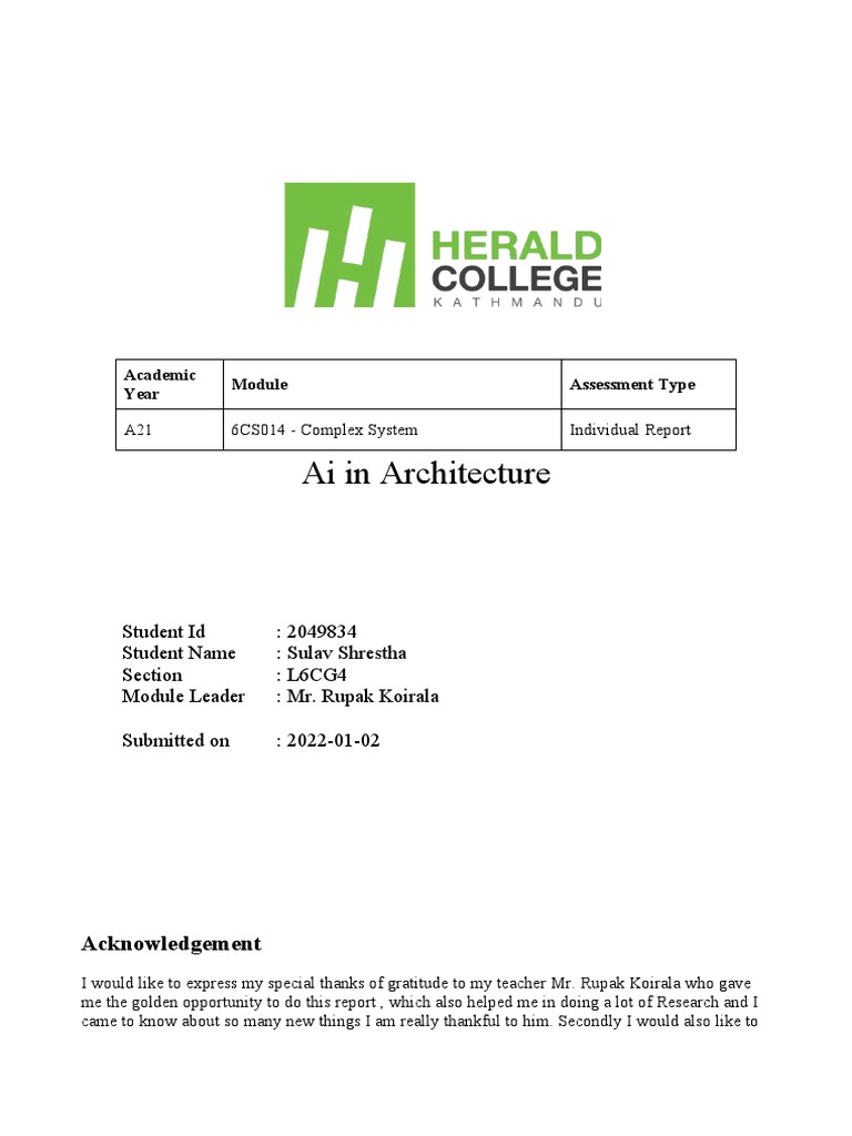 Complex System Report | PDF | Artificial Intelligence | Intelligence ...