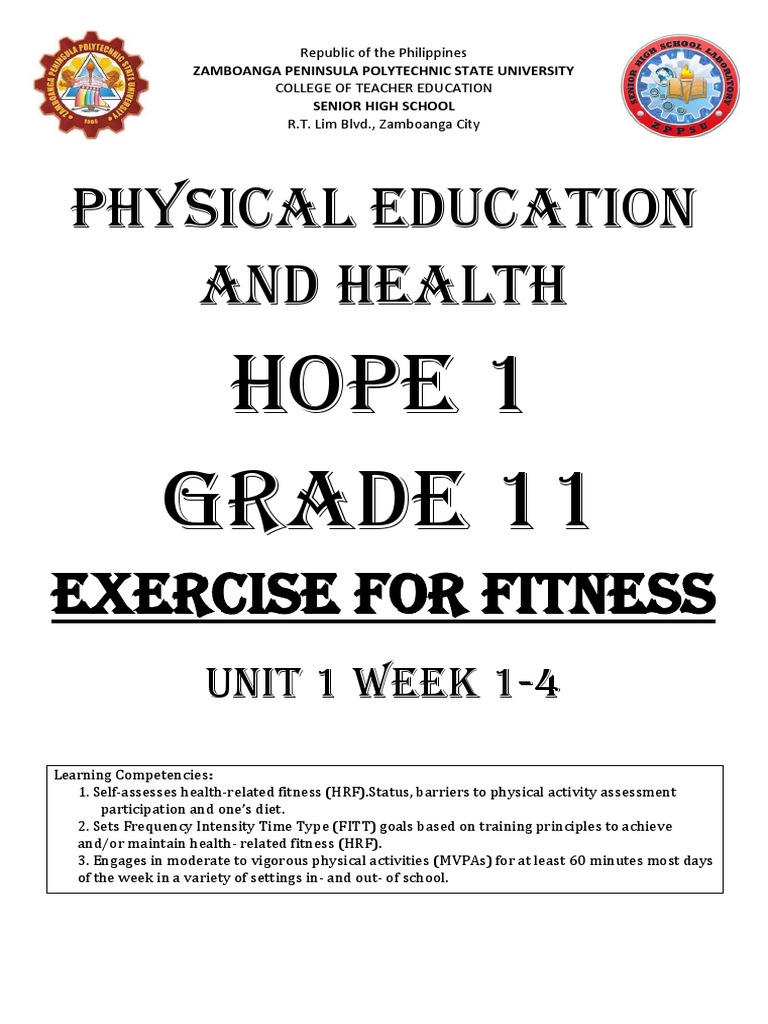 HOPE 1 Module 1 (Exercise For Fitness) | PDF | Strength Training | Physical Fitness