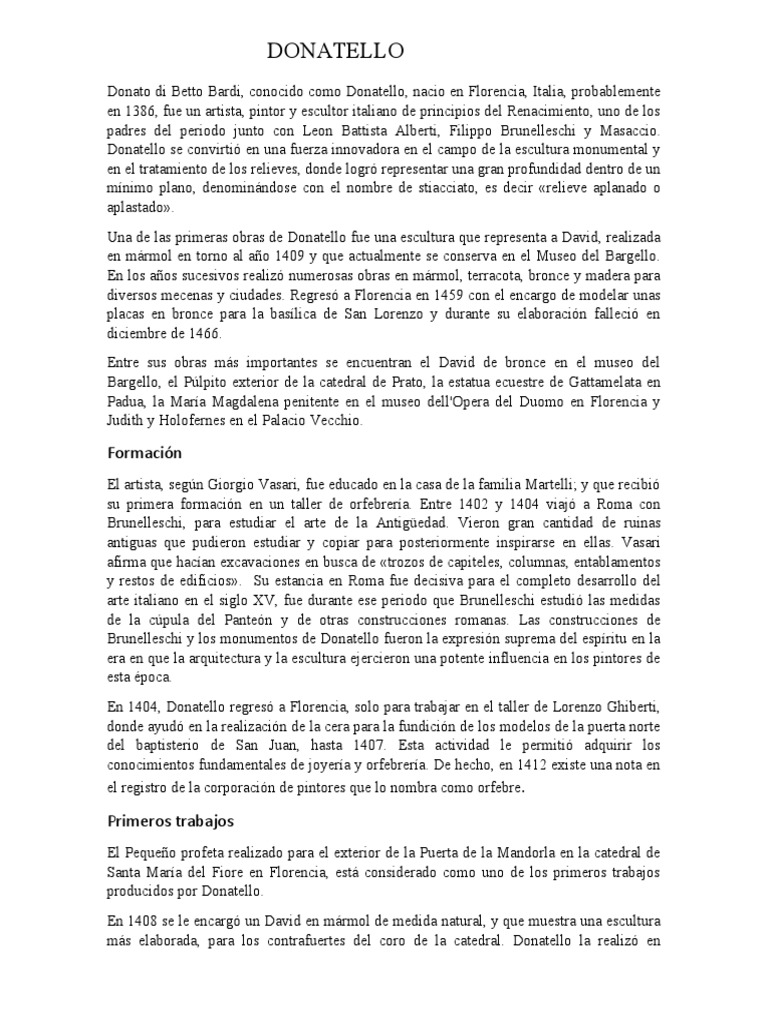 Donatello | PDF | Escultura