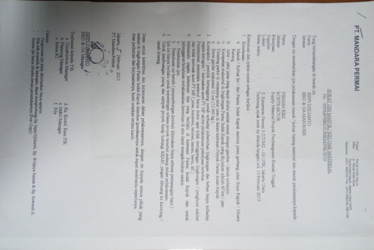 Surat Ijin Mandara Permai | PDF Surat Ijin Mandara Permai | PDF