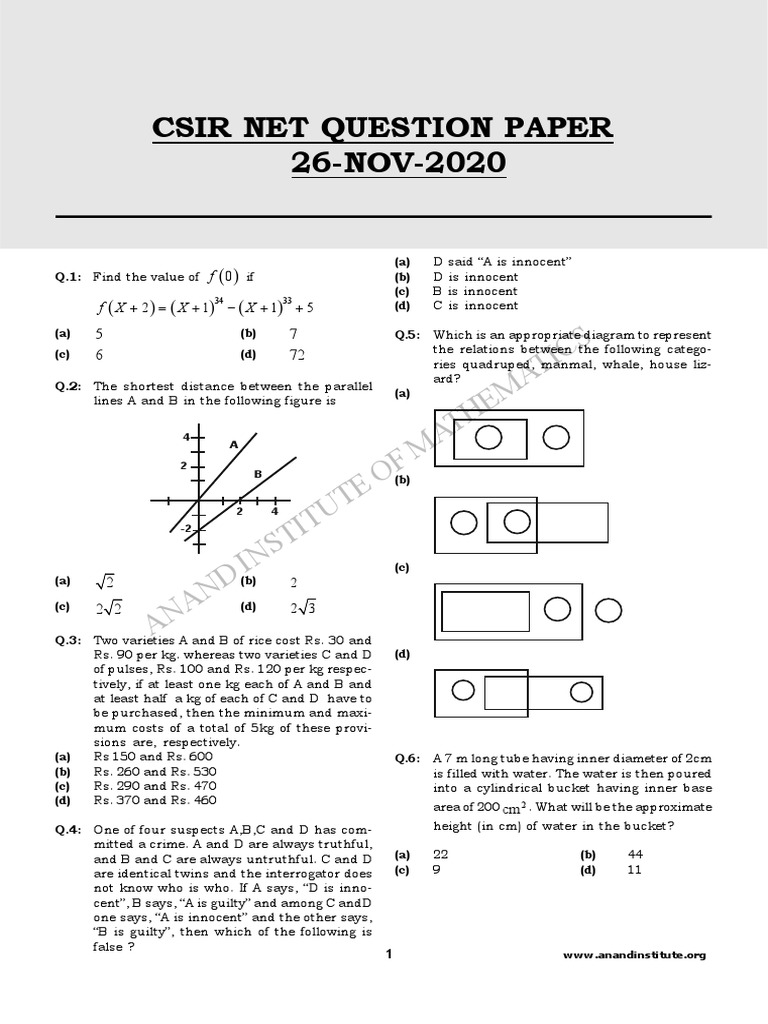 CSIR NET Math Exam Questions | PDF | Functions And Mappings | Geometry