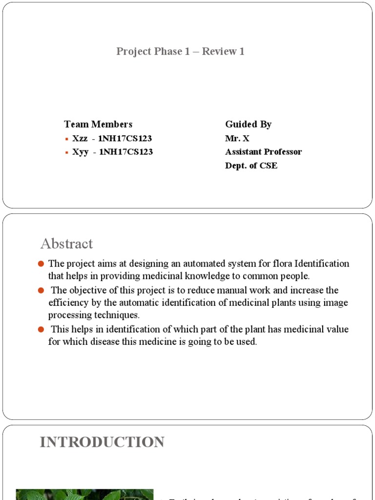 Project Phase 1 – Review 1: An Analysis of a Proposed Automated System for Flora Identification ...