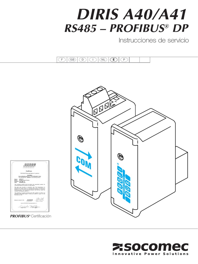 Diris A40 - A41 Profibus - DP HV | PDF | Energia electrica | Relé