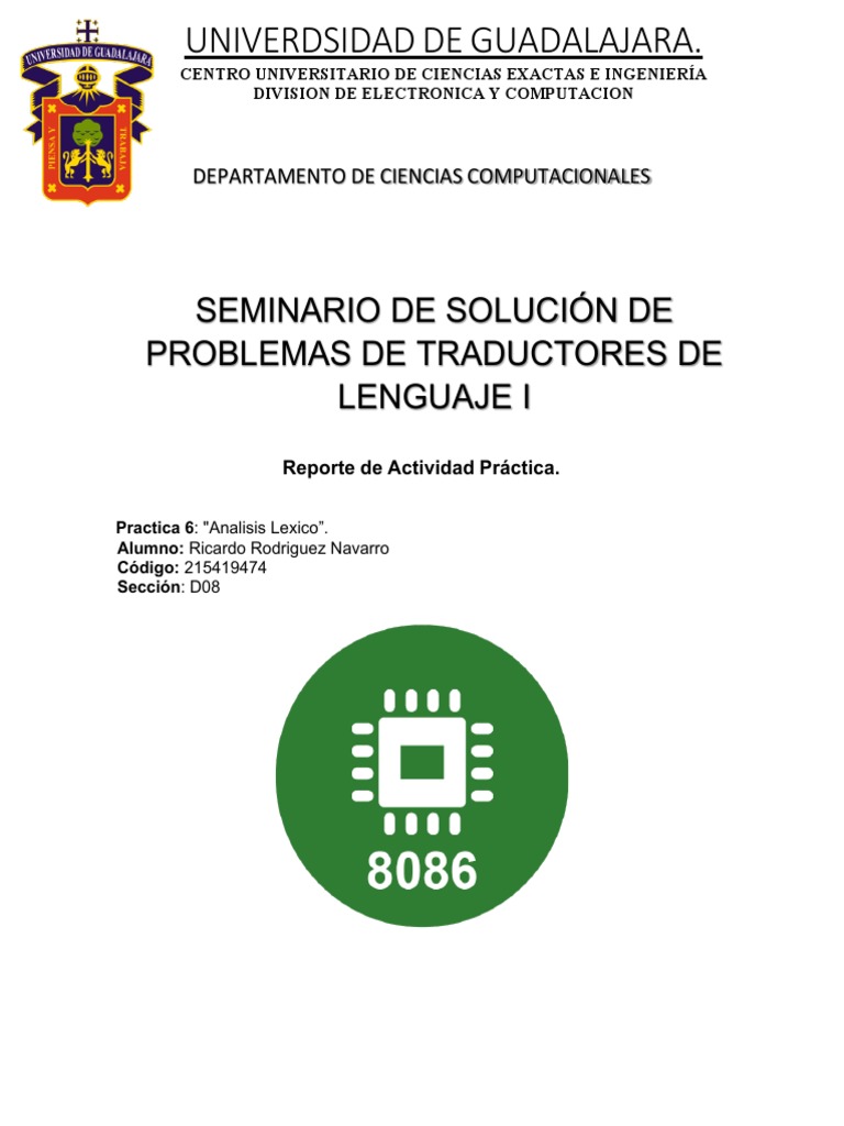 Reporte de Practica - 6 | PDF | Lenguaje de programación | Poco