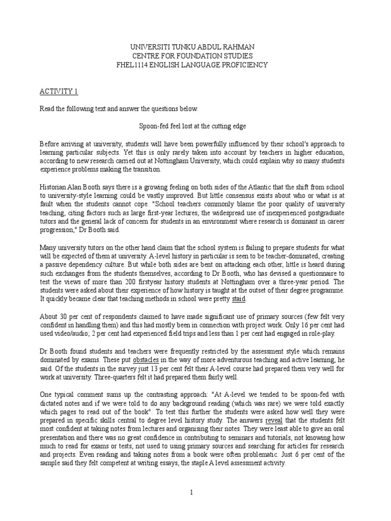 Transition Challenges in University Learning | PDF | Teachers | Test ...