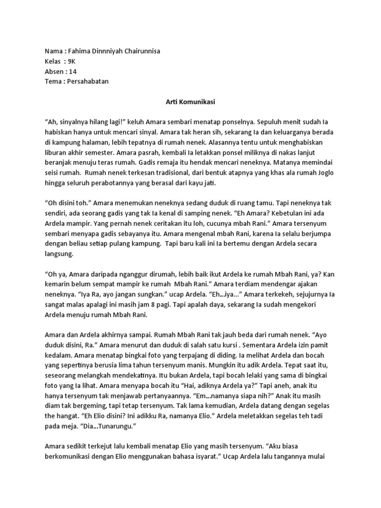 Tugas Cerpen Bindo | PDF | Puisi