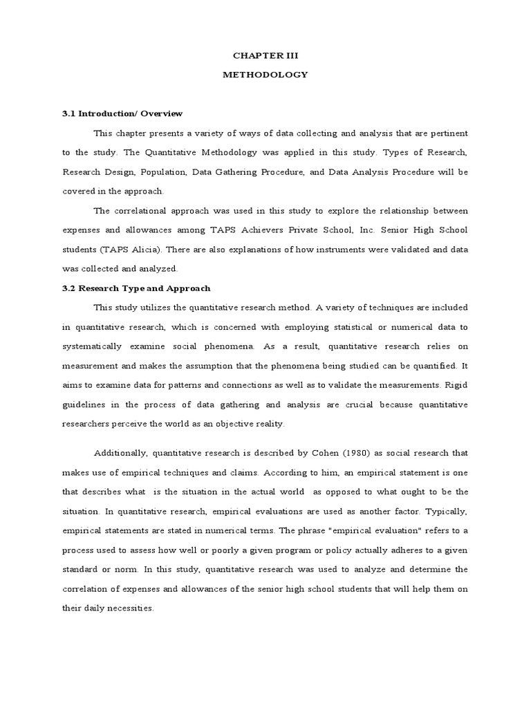 Chapter 3 Final | PDF | Quantitative Research | Survey Methodology