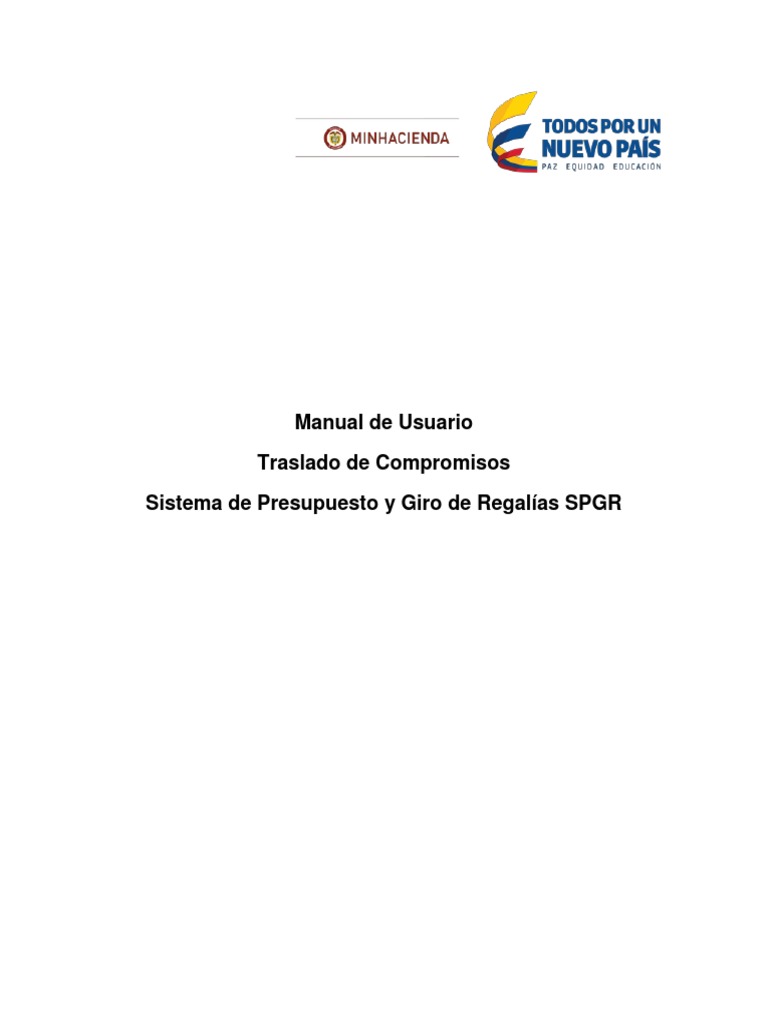 SPGR - Manual de Traslado de Compromisos | PDF | Presupuesto | Informática