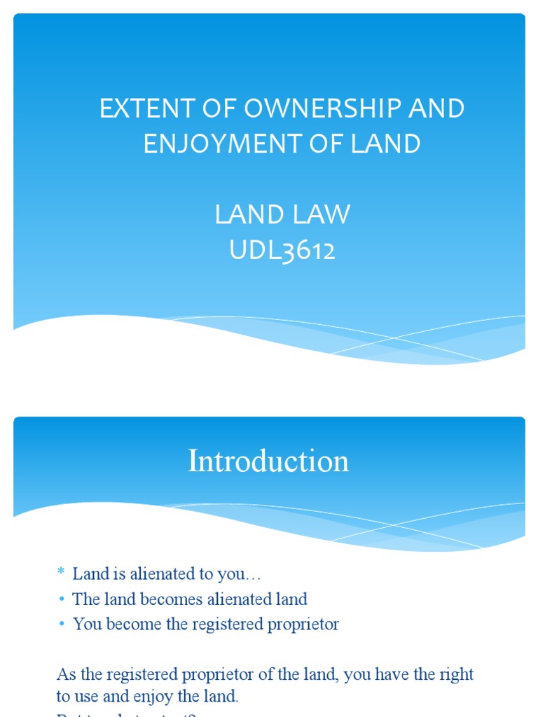 Topic 3 Extent of Ownership & Enjoyment of Land | PDF | Concurrent ...