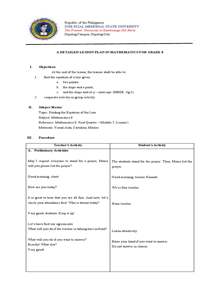 Finding The Slope of The Line | PDF | Equations | Slope