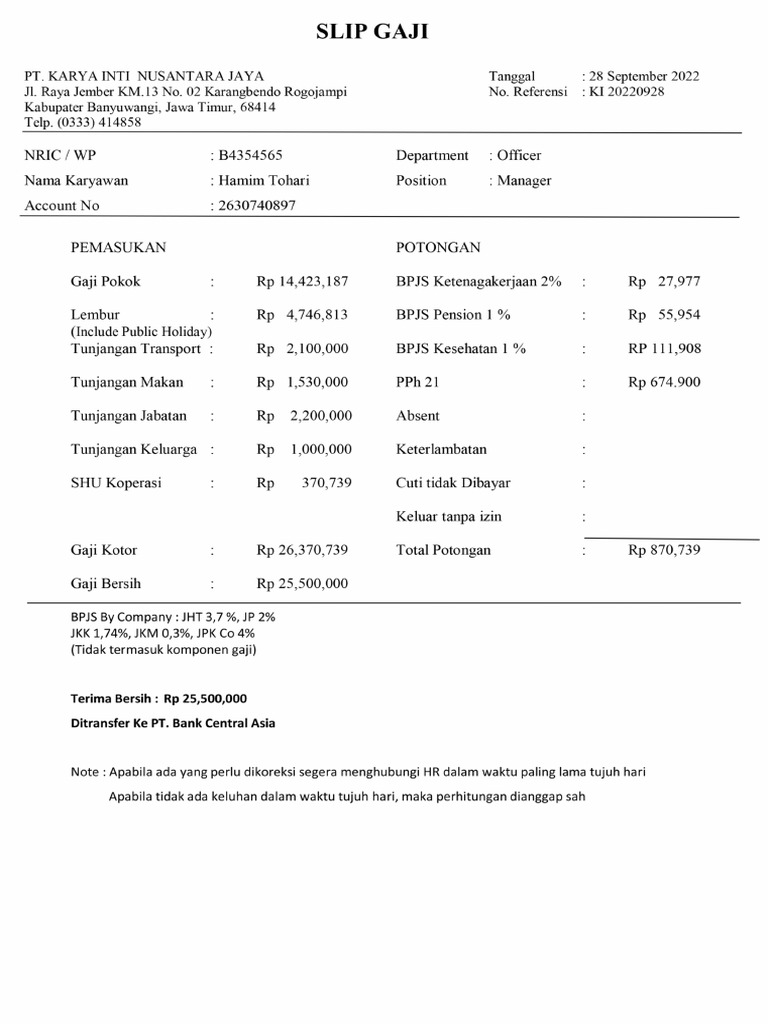 Slip Gaji | PDF