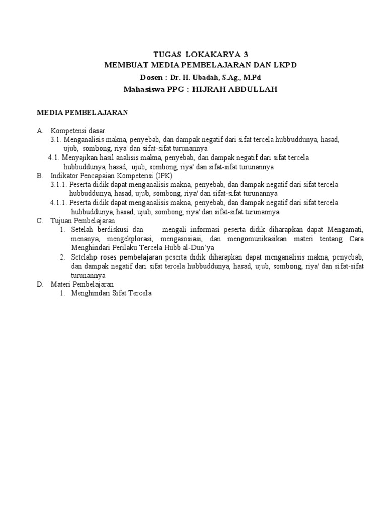 Tugas 3 - Membuat Media Pembelajaran Dan LKPD | PDF