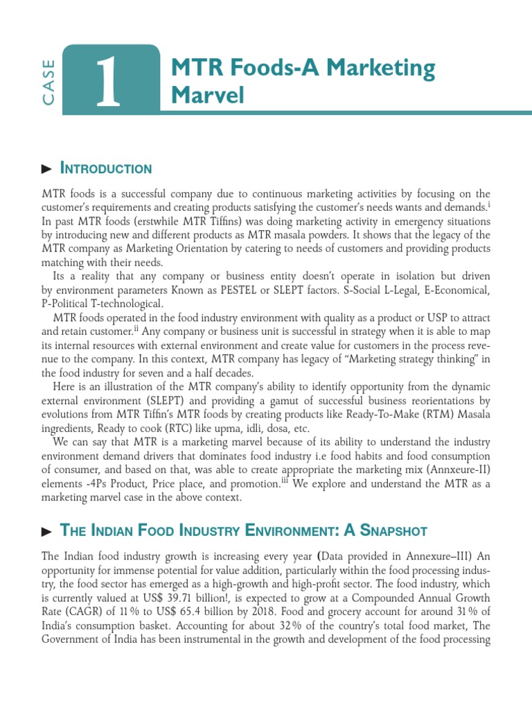 MM Indian Cases-MTR | PDF | Food And Drink | Business