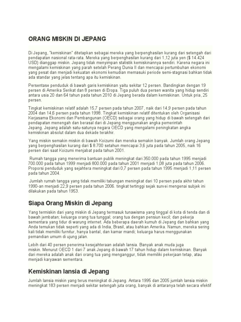 Homeless and Poverty in Japan | PDF