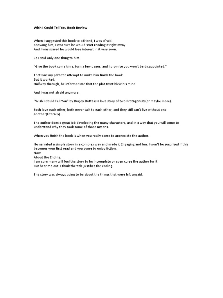 "Wish I Could Tell You: A Review" | PDF | Poetry