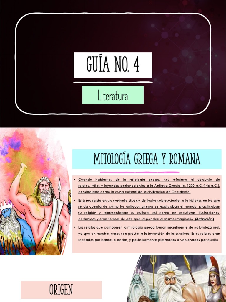 Guía No. 4 Grecolatina Mitología | PDF | Mitología griega | Doce olímpicos