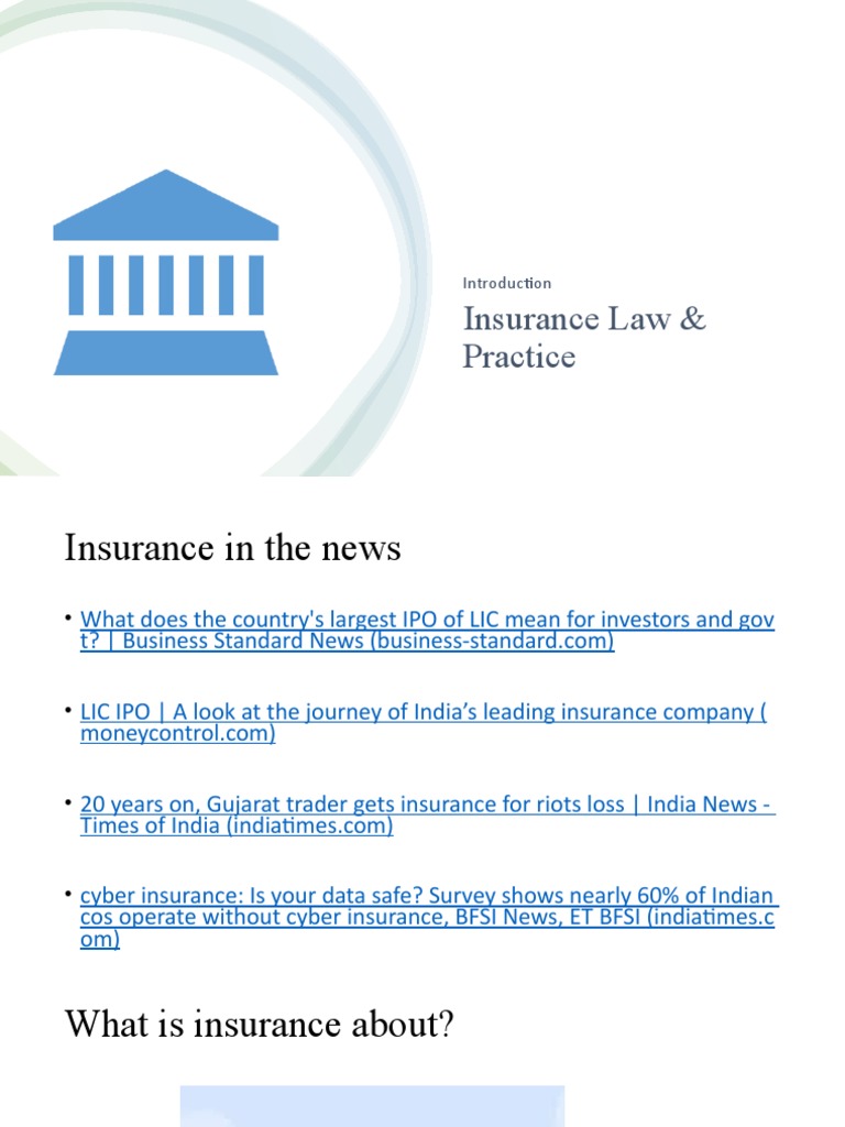 Introduction To Insurance | PDF