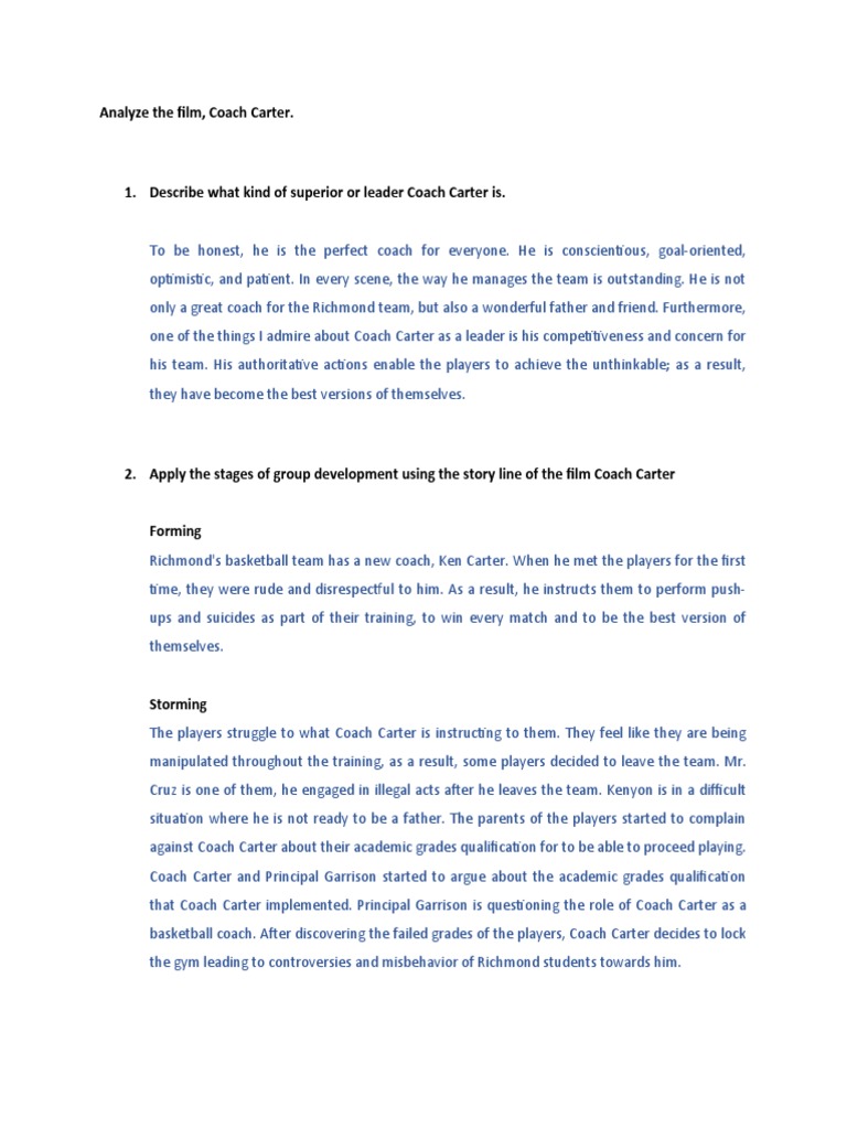 Coach Carter | PDF | Psychology