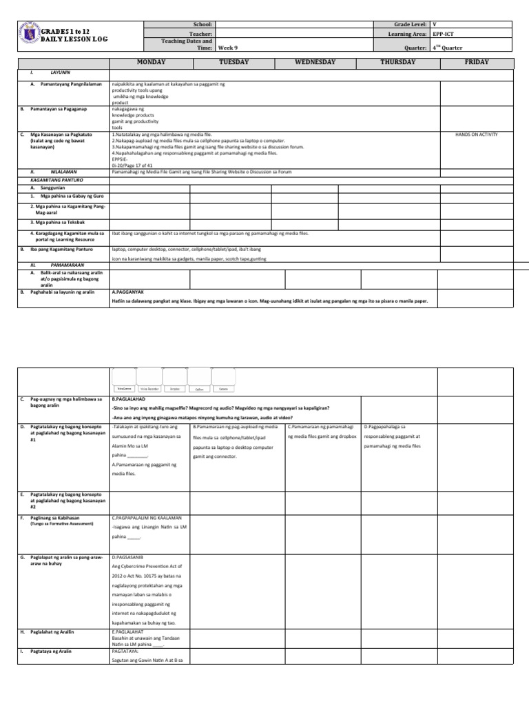 Grade 5 DLL Epp 5 q4 Week 9 | PDF